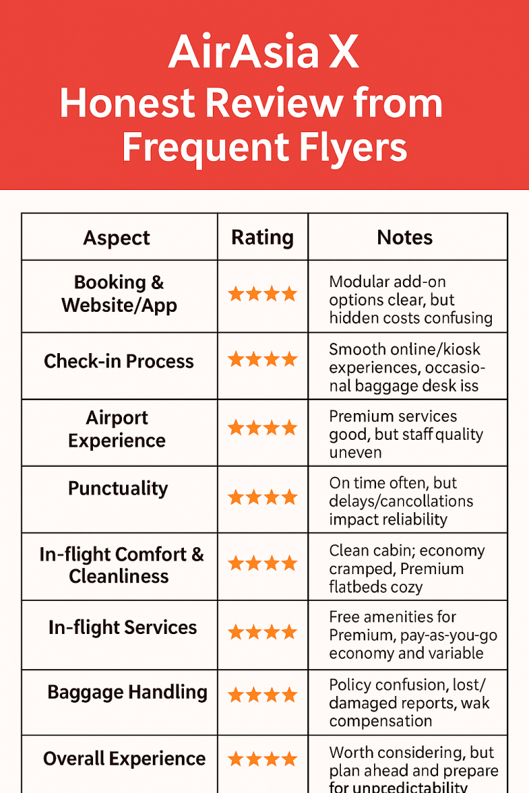 AirAsia X: Honest Review from Frequent Flyers - Holiday Landmark